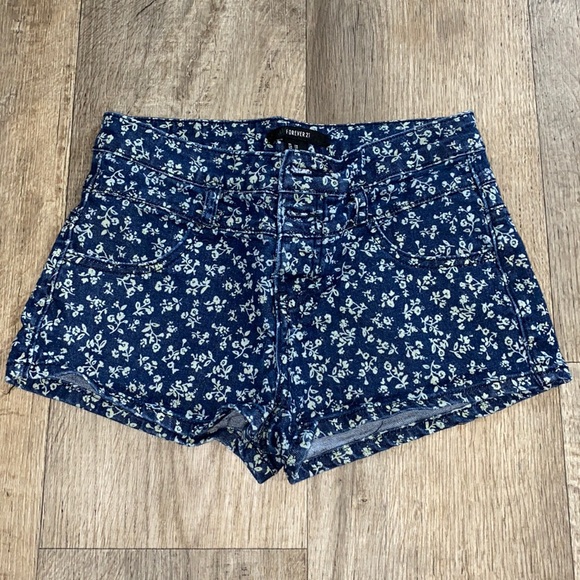 Forever 21 | Shorts | Forever 2 Jean Shorts With Floral Design | Poshmark